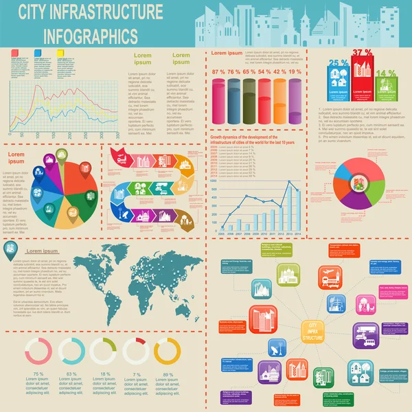 Set of elements infrastructure city, vector infographics Stock Vector ...