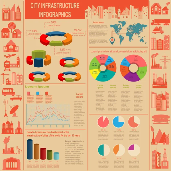 Set of elements infrastructure city, vector infographics Stock Vector ...