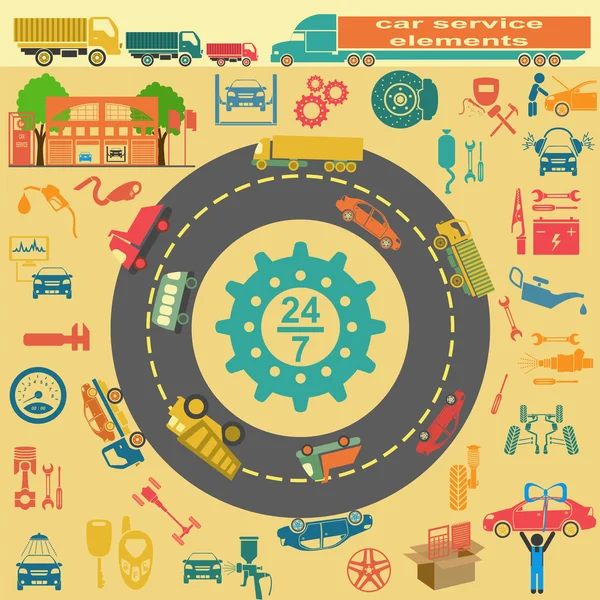 Set of auto repair service elements for creating your own infogr Stock ...