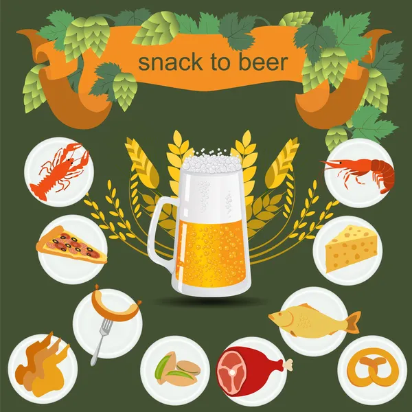 Beer snacks, set icons for creating your infographics Stock Vector ...