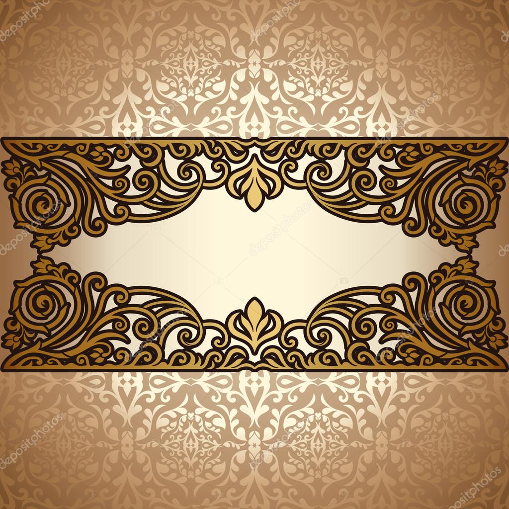Vintage background, antique, victorian gold ornament, baroque frame ...