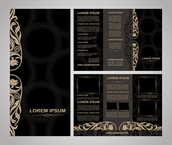 Vintage style brochure template design with modern art elements — Stock ...