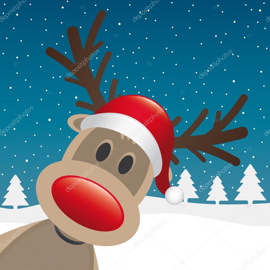 Reindeer red nose santa claus hat Stock Vector by ©Graphicgum 12832208