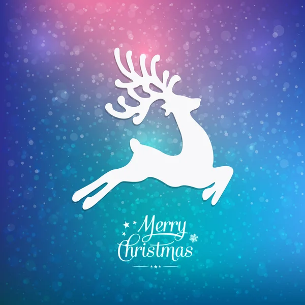 Merry christmas reindeer colorful winter background - Stock Image ...