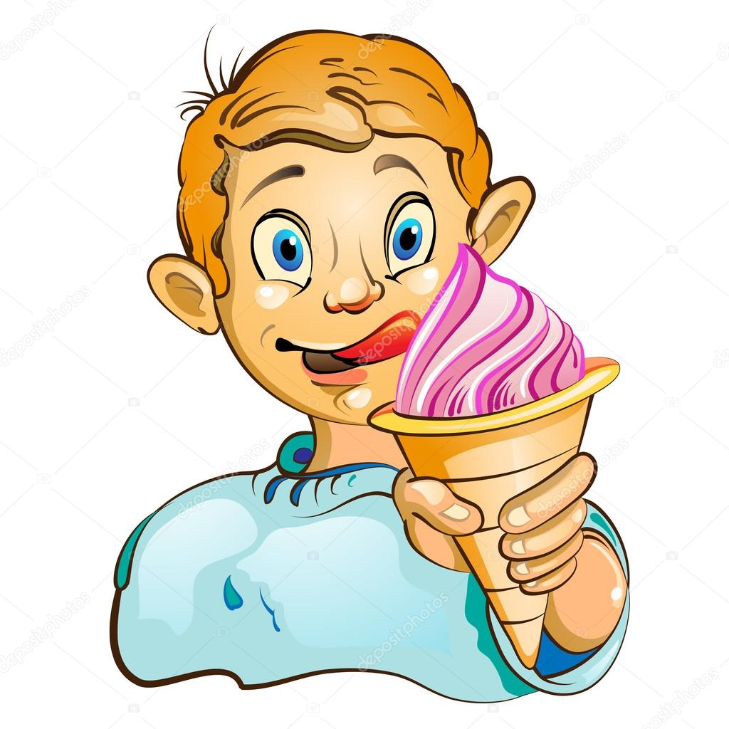 Ilustracion De Lindo Personaje Nino Comiendo Helado Vector De Dibujos ... Ilustracion De Lindo Personaje Nino Comiendo Helado Vector De Dibujos ...