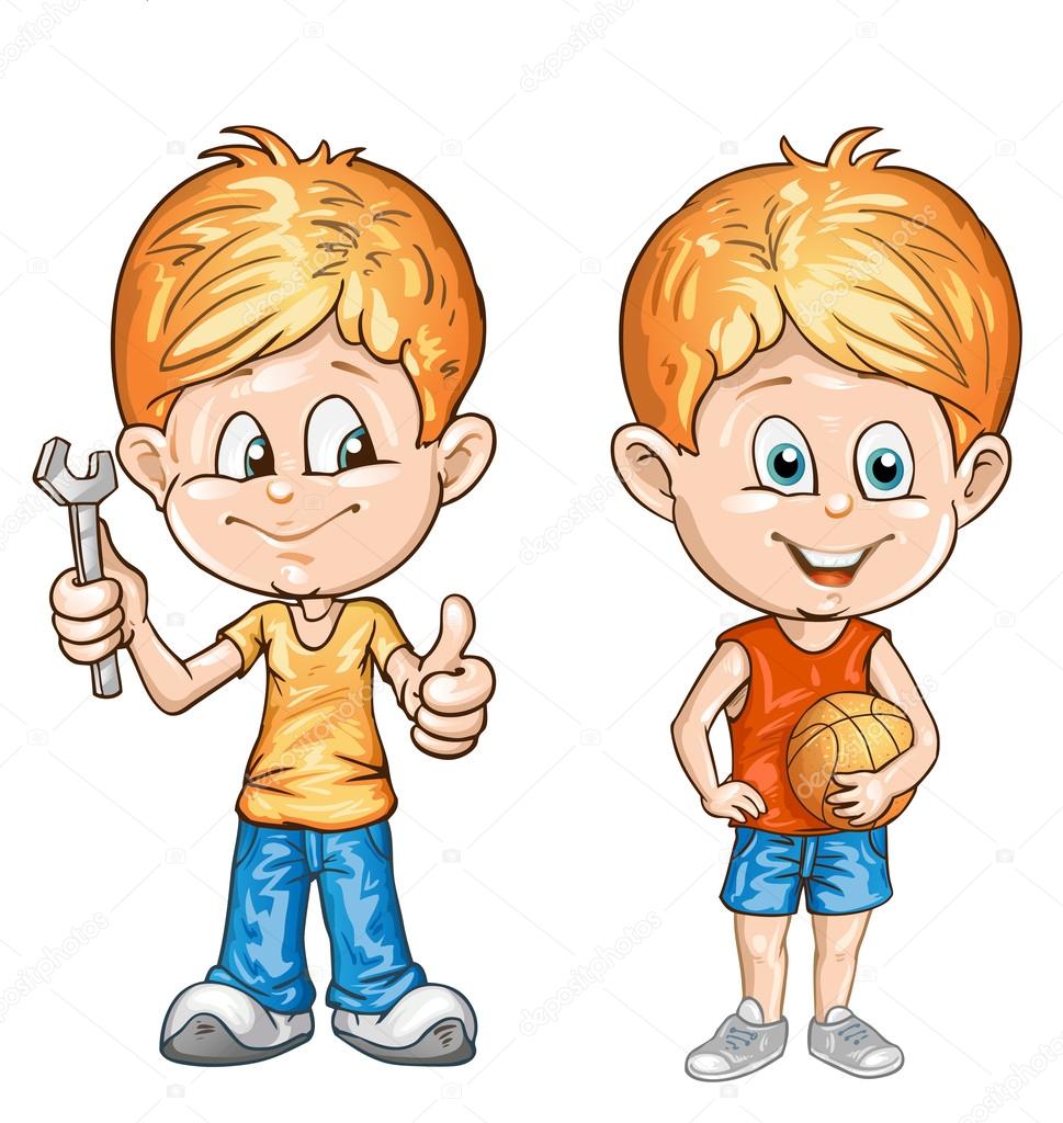 Happy kids with tool and ball Stock Vector by ©Merlinul 46996667