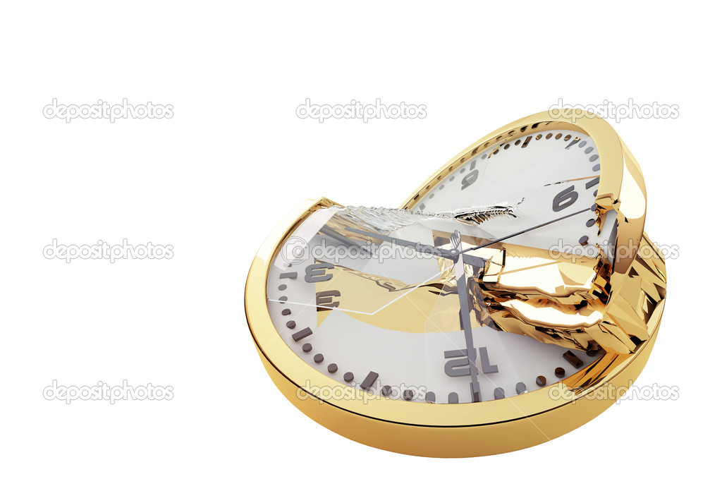 Wallpaper Dented Broken Clock