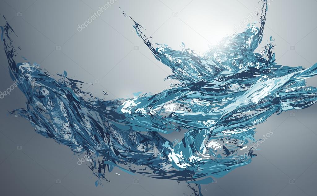 Beautiful water waves illustration — Stock Photo © alexannabuts #15845297