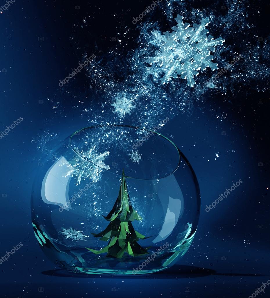 Fir-tree in vase with crystal dust — Stock Photo © alexannabuts #15851063