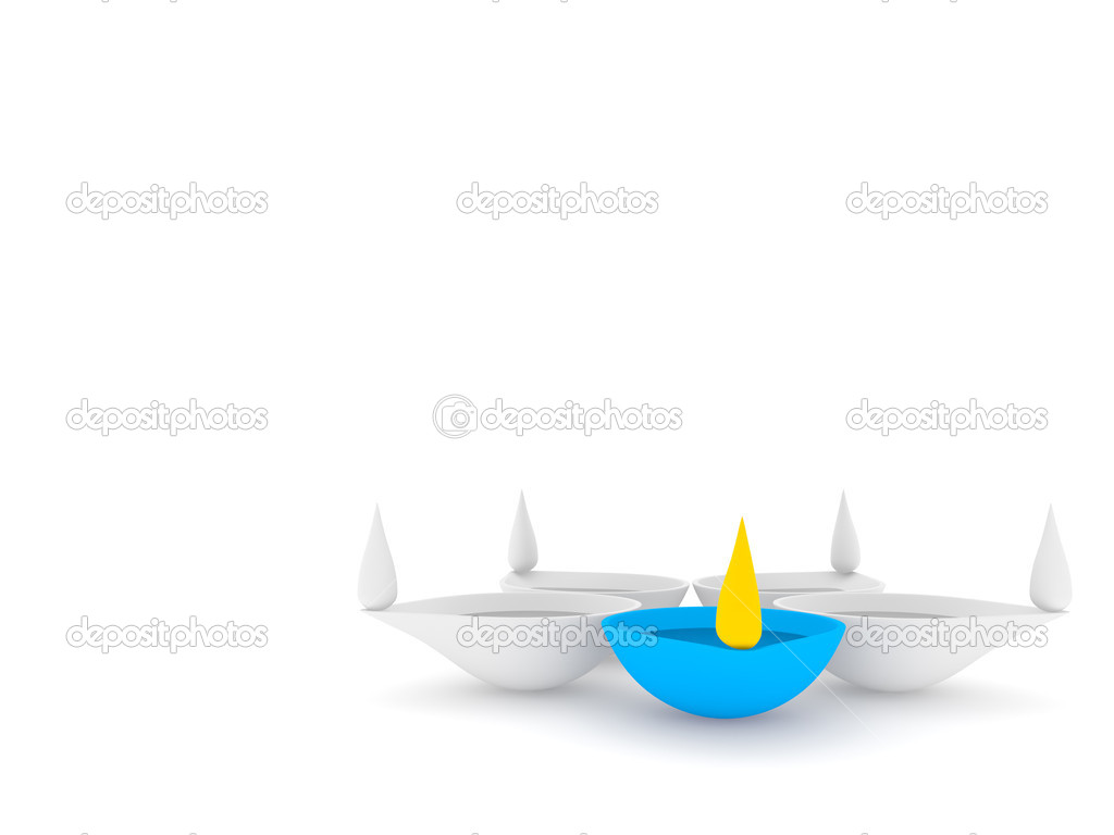 3d diwali diya of five — Stock Photo © motionkarma #36177353
