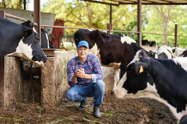Man cowboy at cow farm ranch - Stock Image - Everypixel