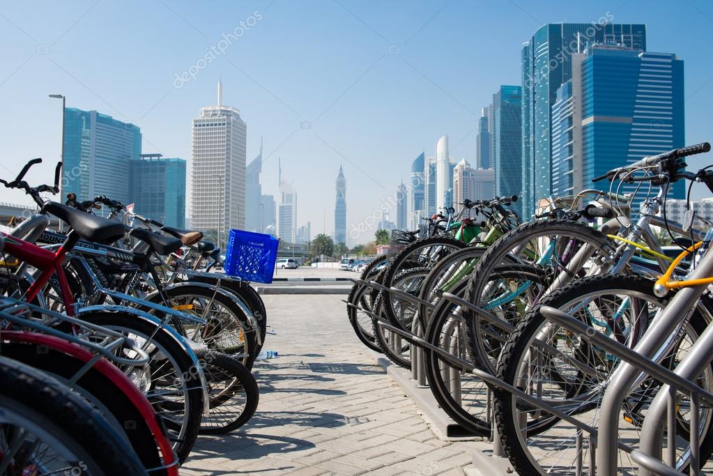 Bicycle parking in Dubai – Stock Editorial Photo © badahos #47624713