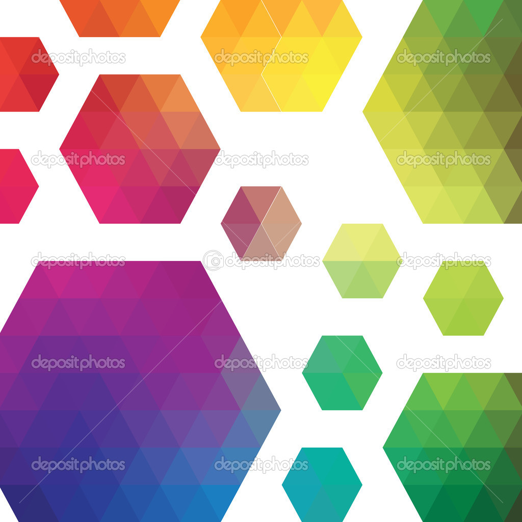 Colorful hexagon background, vector Stock Vector Image by ©Azazelka ...