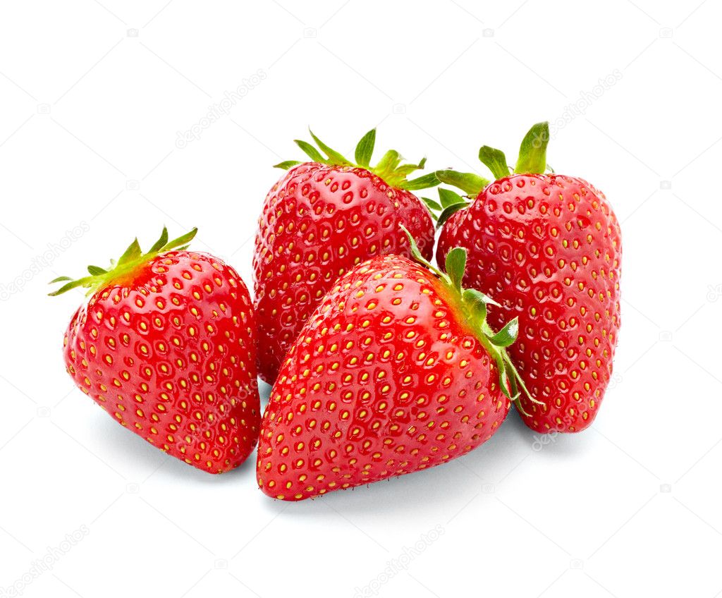 Strawberries Fruits White Background Premium Photo | Strawberry Fruits