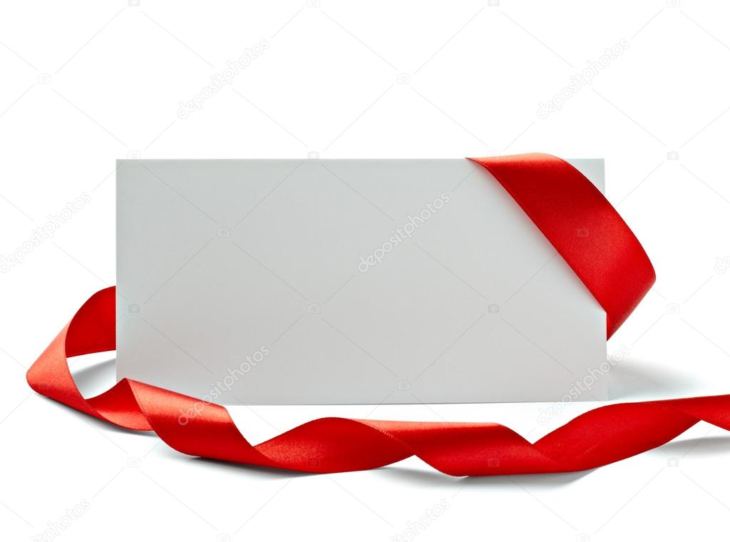 Greeting card with ribbon note christmas Stock Photo by ©PicsFive 13769489