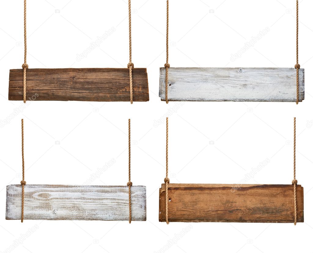 Wooden sign background message rope hanging — Stock Photo © PicsFive ...
