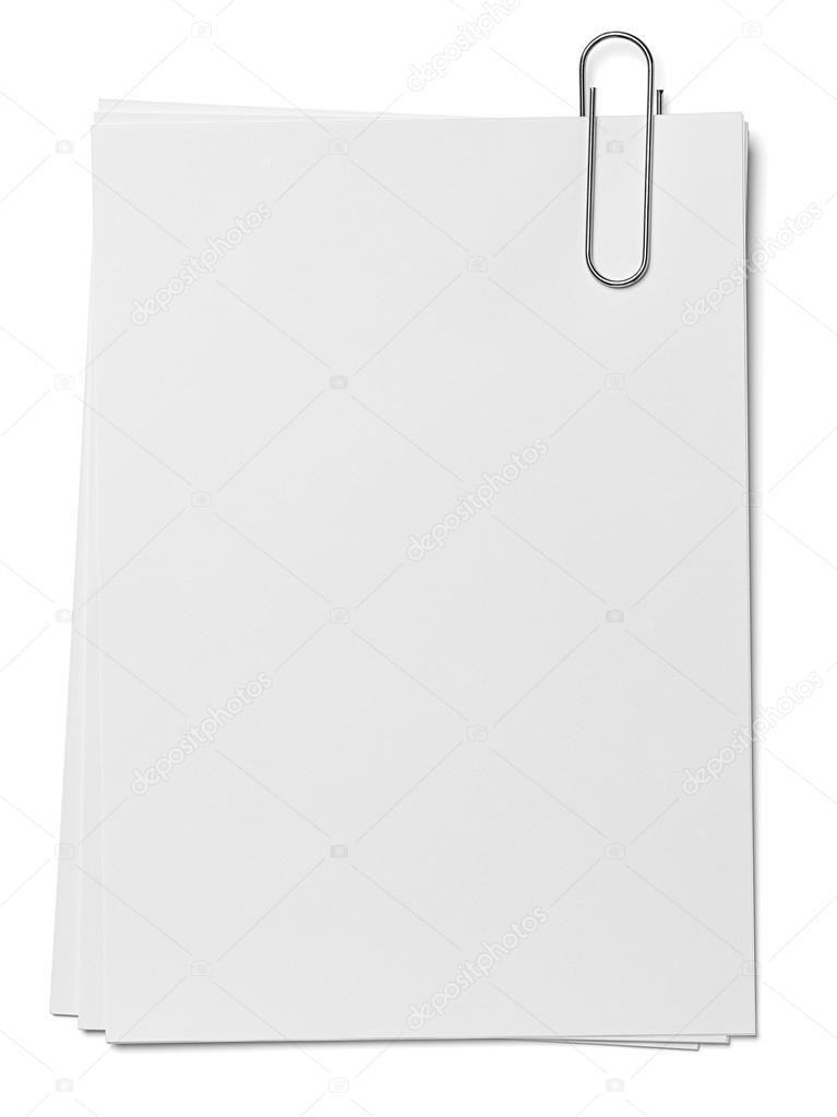 Stack of papers with paper clip documents office business — Stock Photo ...