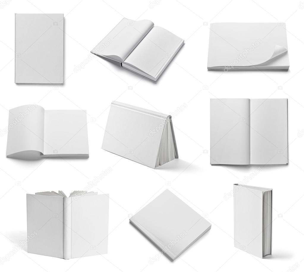 Book notebook textbook white blank paper template — Stock Photo ...