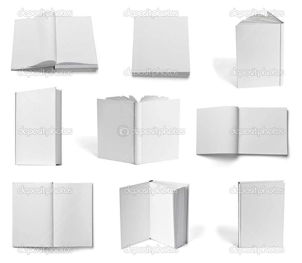 Book notebook textbook white blank paper template Stock Photo by ...