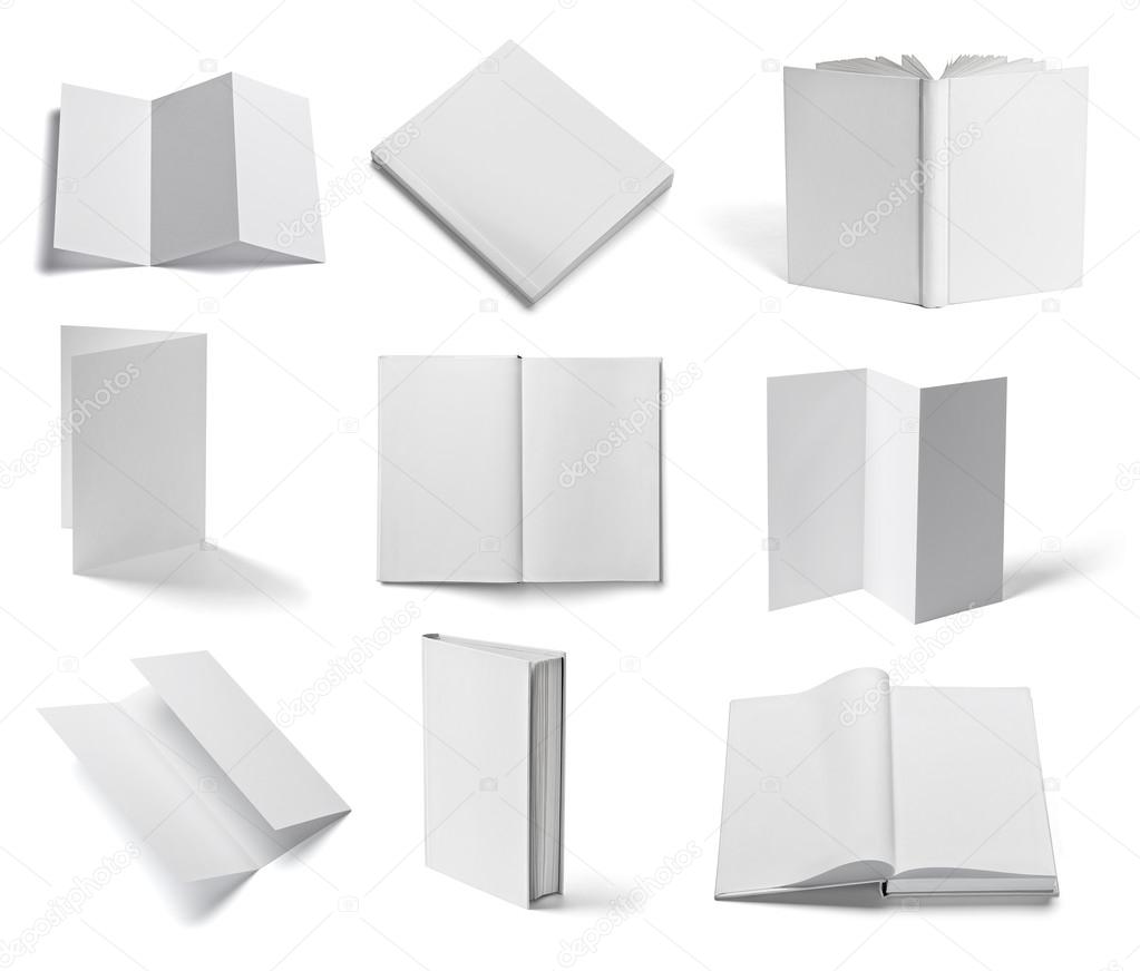 Leaflet notebook textbook white blank paper template book Stock Photo ...