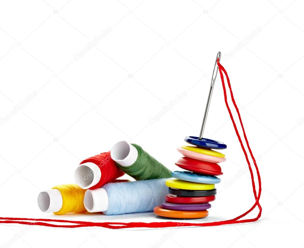 Sewing needle and string tailor craft — Stock Photo © PicsFive #28915759