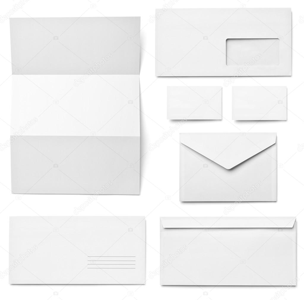 Leaflet letter business card white blank paper template — Stock Photo ...