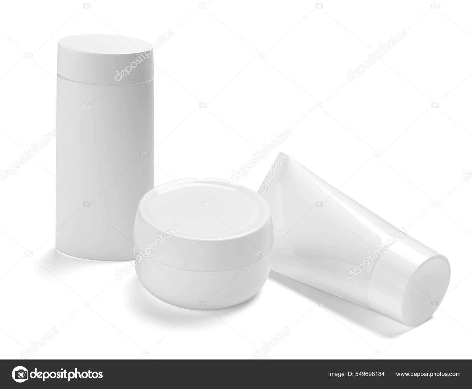 White cream container jar beauty moisturizer tube soap Stock Photo by ...