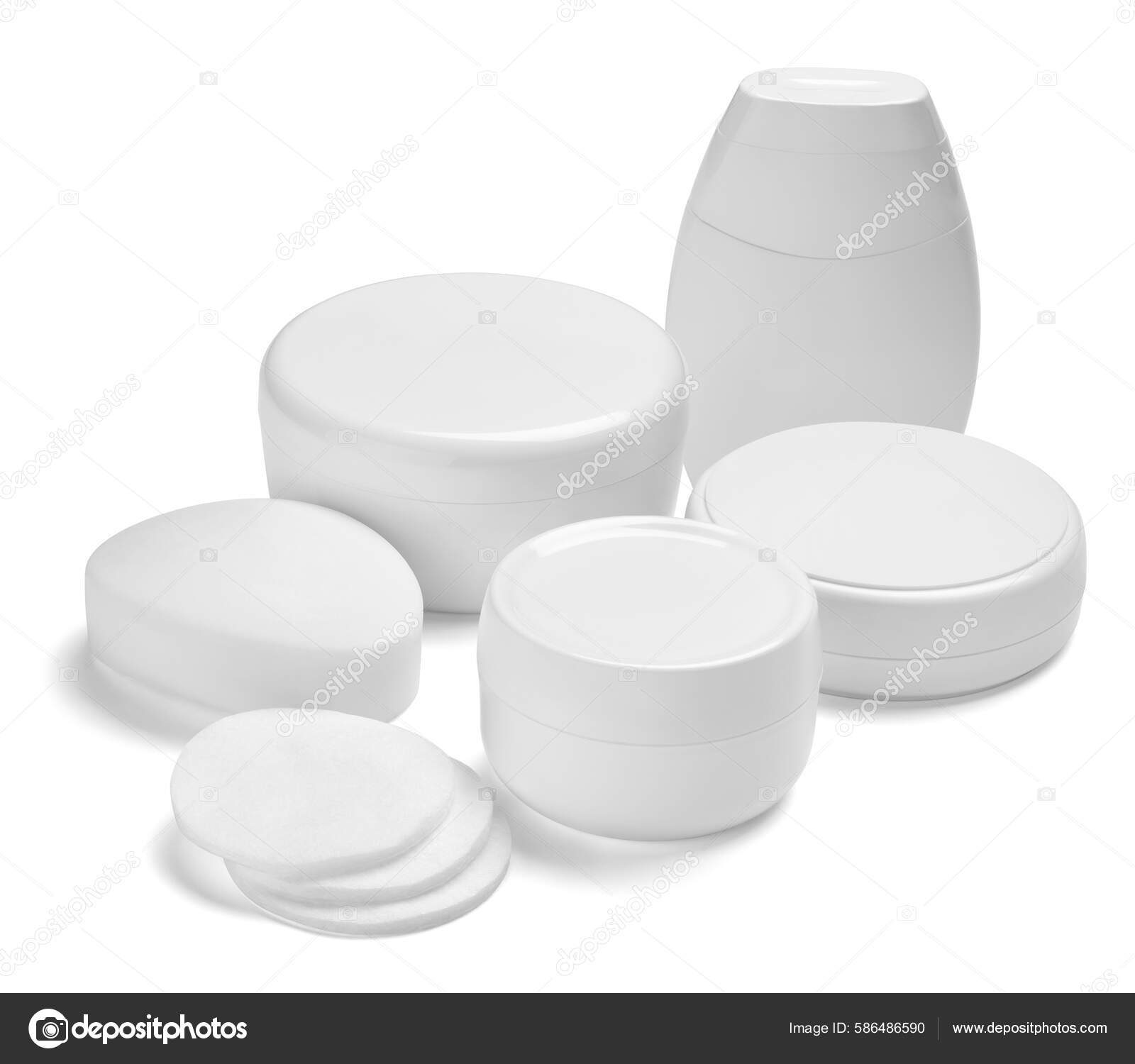 Close White Beauty Cream Container Tube White Background Stock Photo by ...