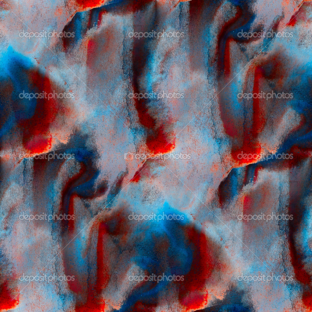 Watercolor art seamless abstract texture hand painted blue red b Stock ...