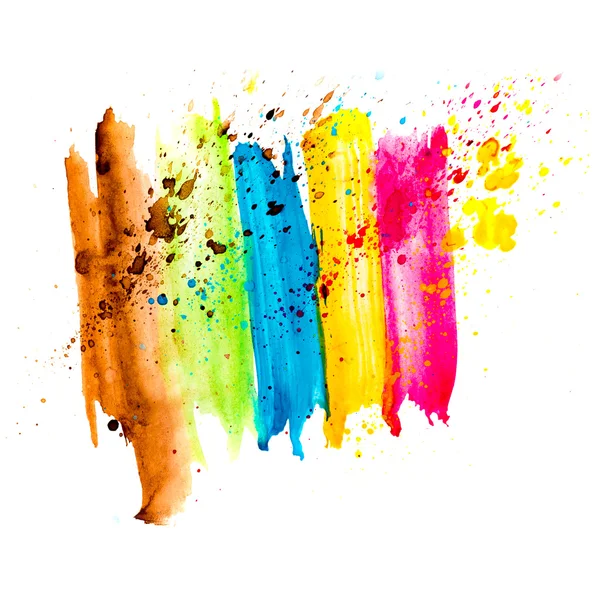 Spot blue rainbow blue green yellow red brown watercolor blotch — Stock ...