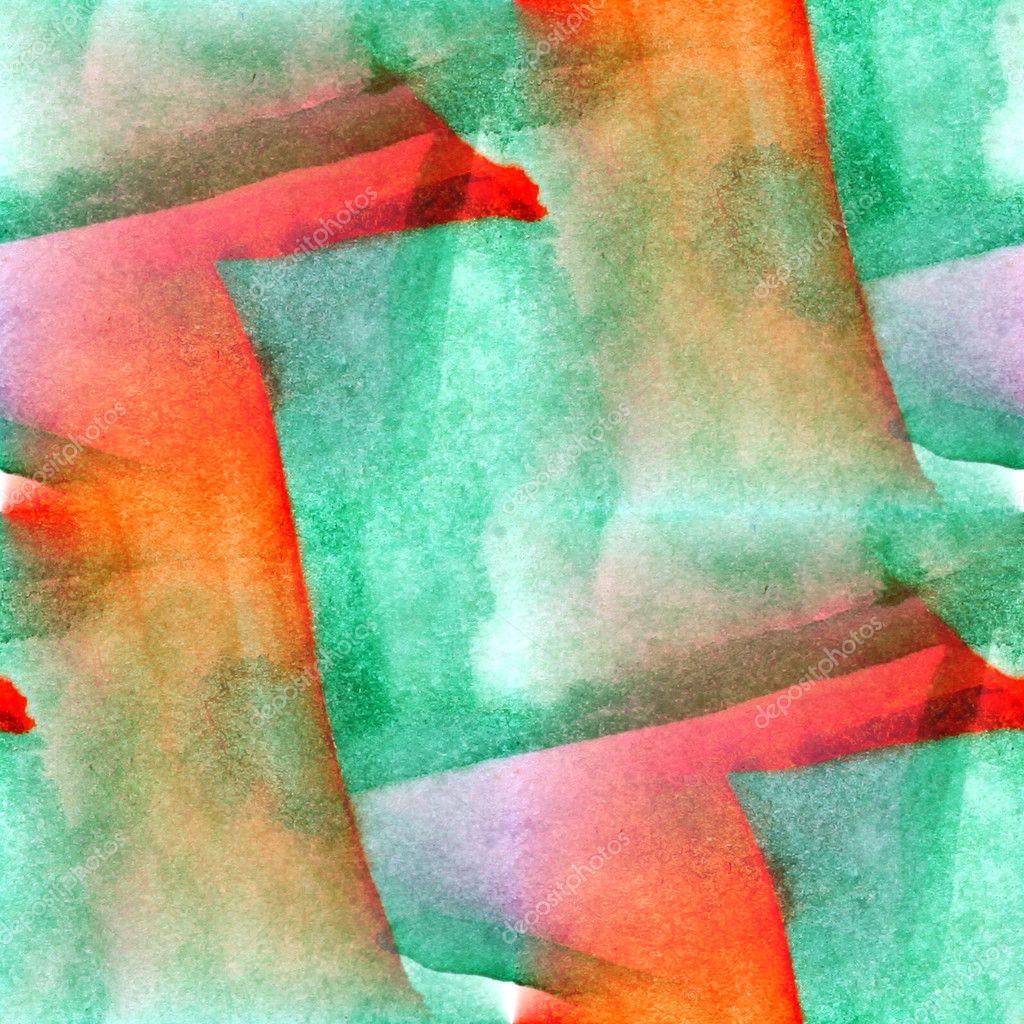 Abstract orange, green watercolor seamless texture hand painted Stock ...