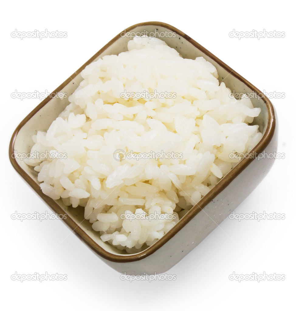 Rice cooked cup a isolated white background — Stock Photo © maxximmm1 ...