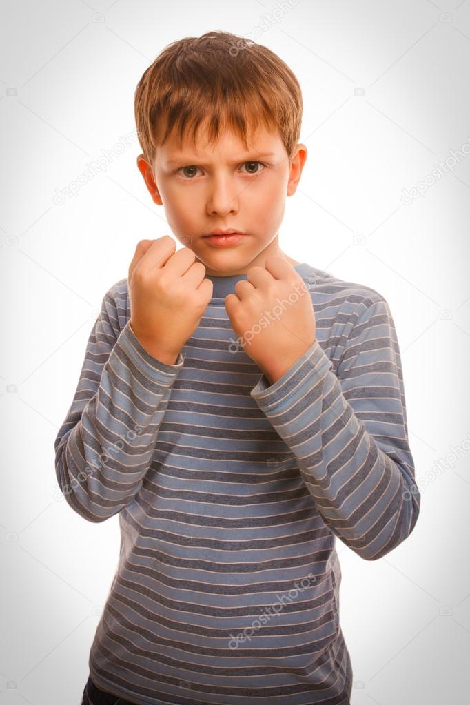 Aggressive boy ready to fighting Stock Photo by ©maxximmm1 35116025