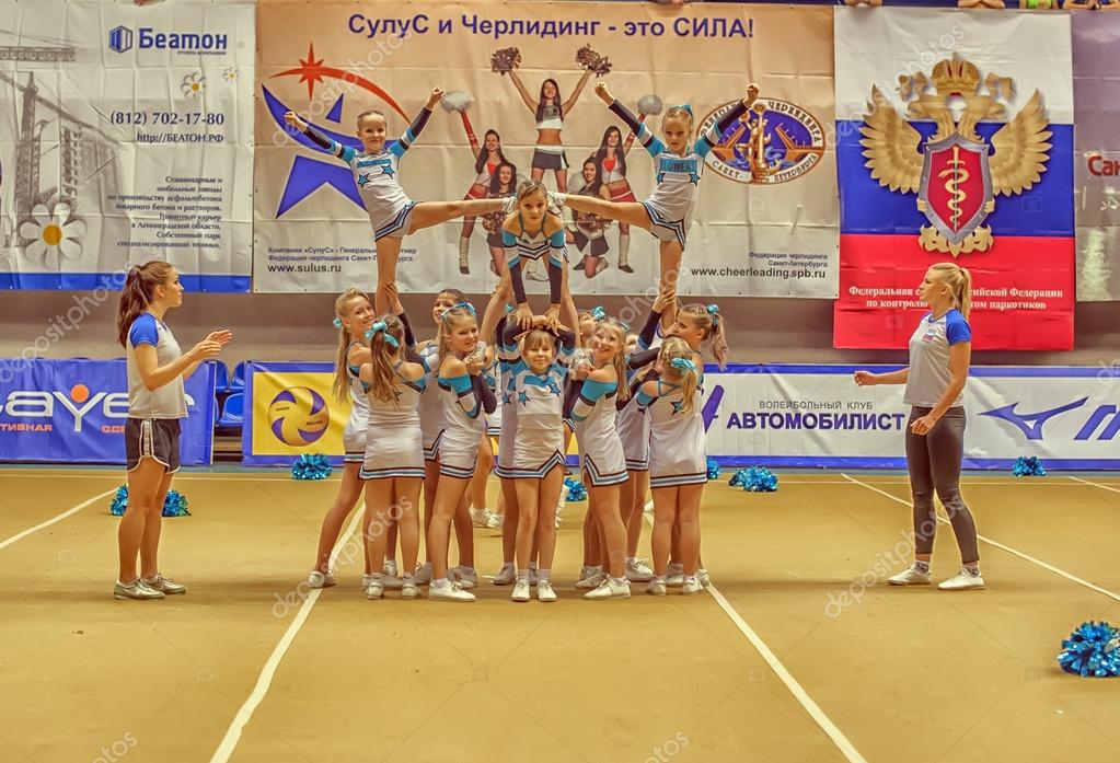 Cheerleading Championship Action – Stock Editorial Photo © evdoha #37483269