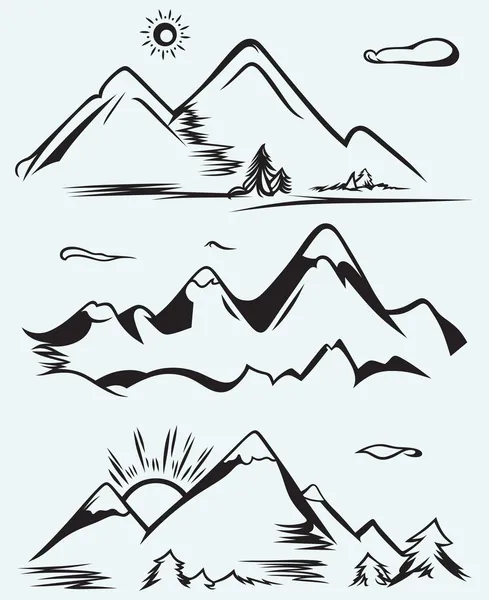 Hegyi patak. Vektoros rajz — Stock Vektor © Marinka #74843873