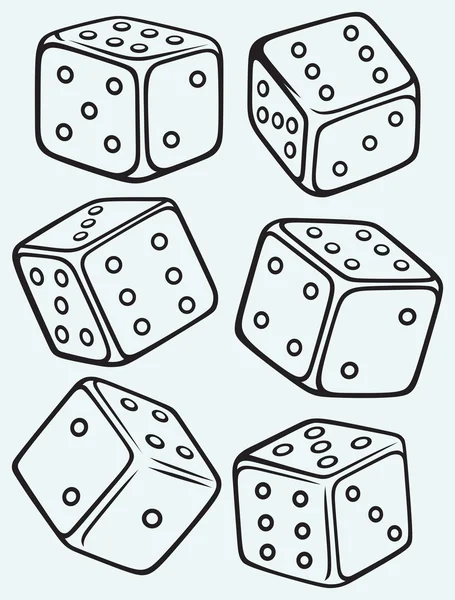 Set of Line Art Dices. Stock Vector Image by ©nikiteev #76737879