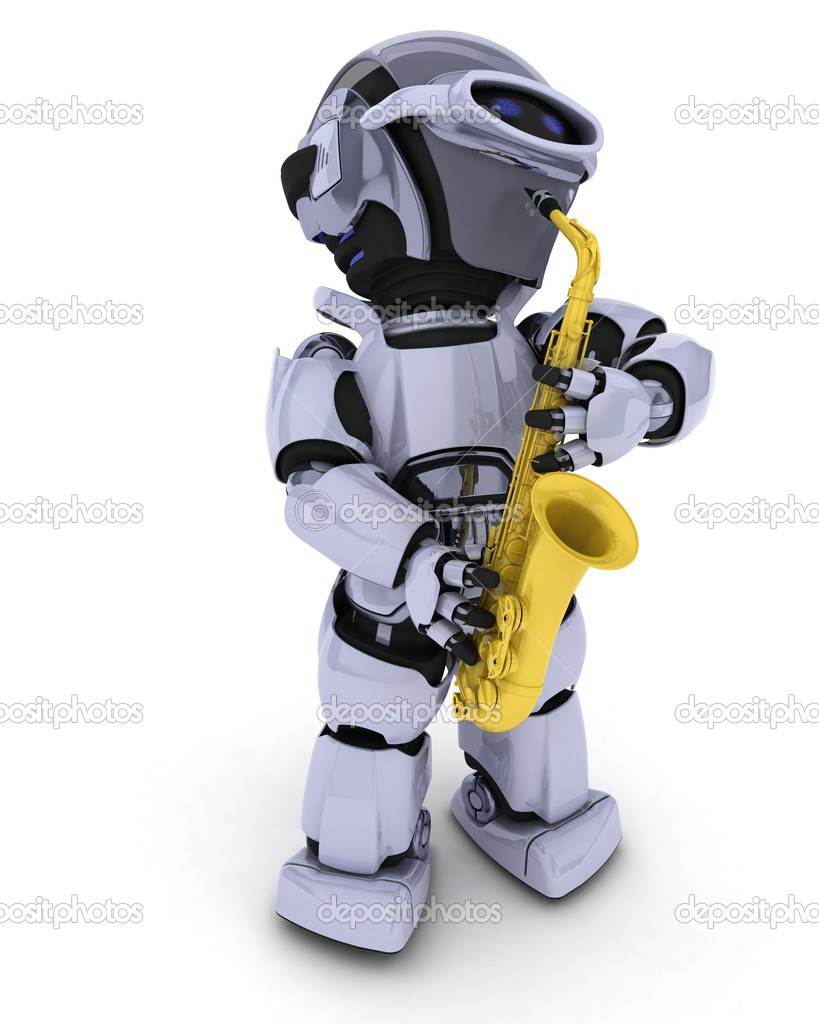 Robot playing the saxophone Stock Photo by ©kjpargeter 33546281