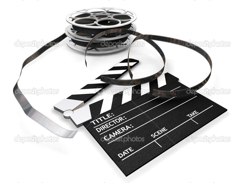 Film reels and clapper board Stock Photo by ©kjpargeter 36408435