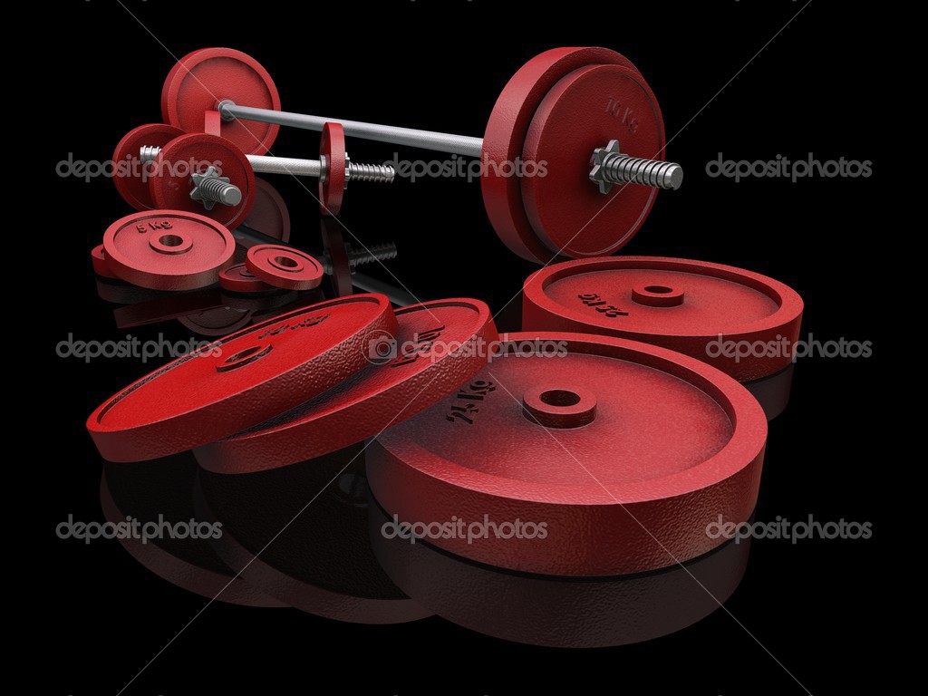 3D render of weights Stock Illustration by ©kjpargeter #36410621