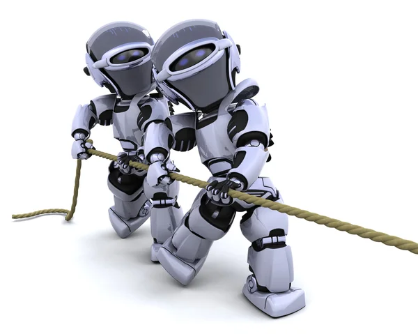 Robot pulling on a rope — Stock Photo © kjpargeter #5039427