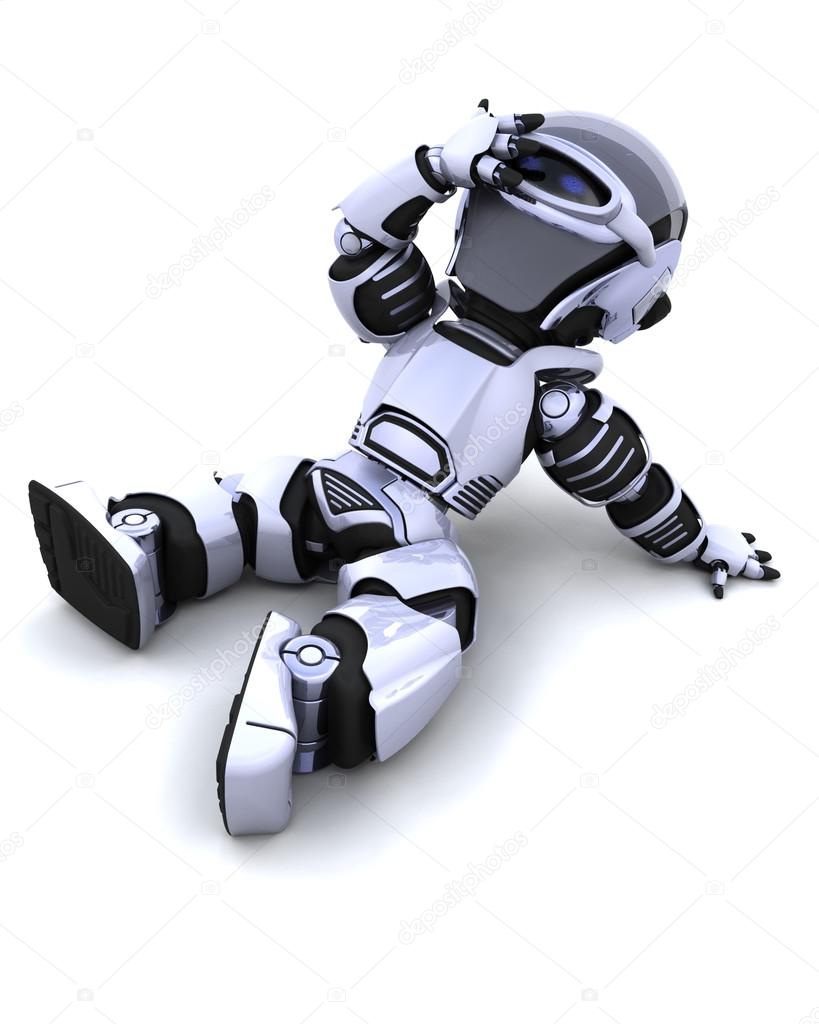 Lindo robot cyborg descansando en el sol — Foto de stock #37377751 ...