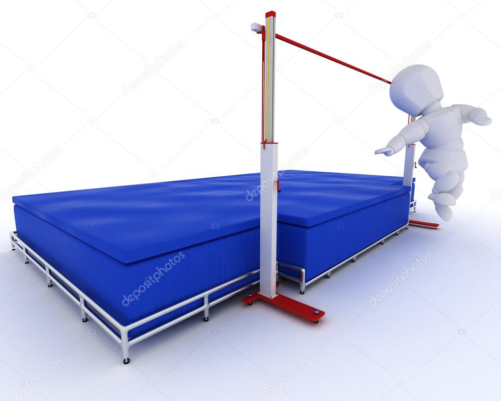 Man competing in the high jump — Stock Photo © kjpargeter #37855719