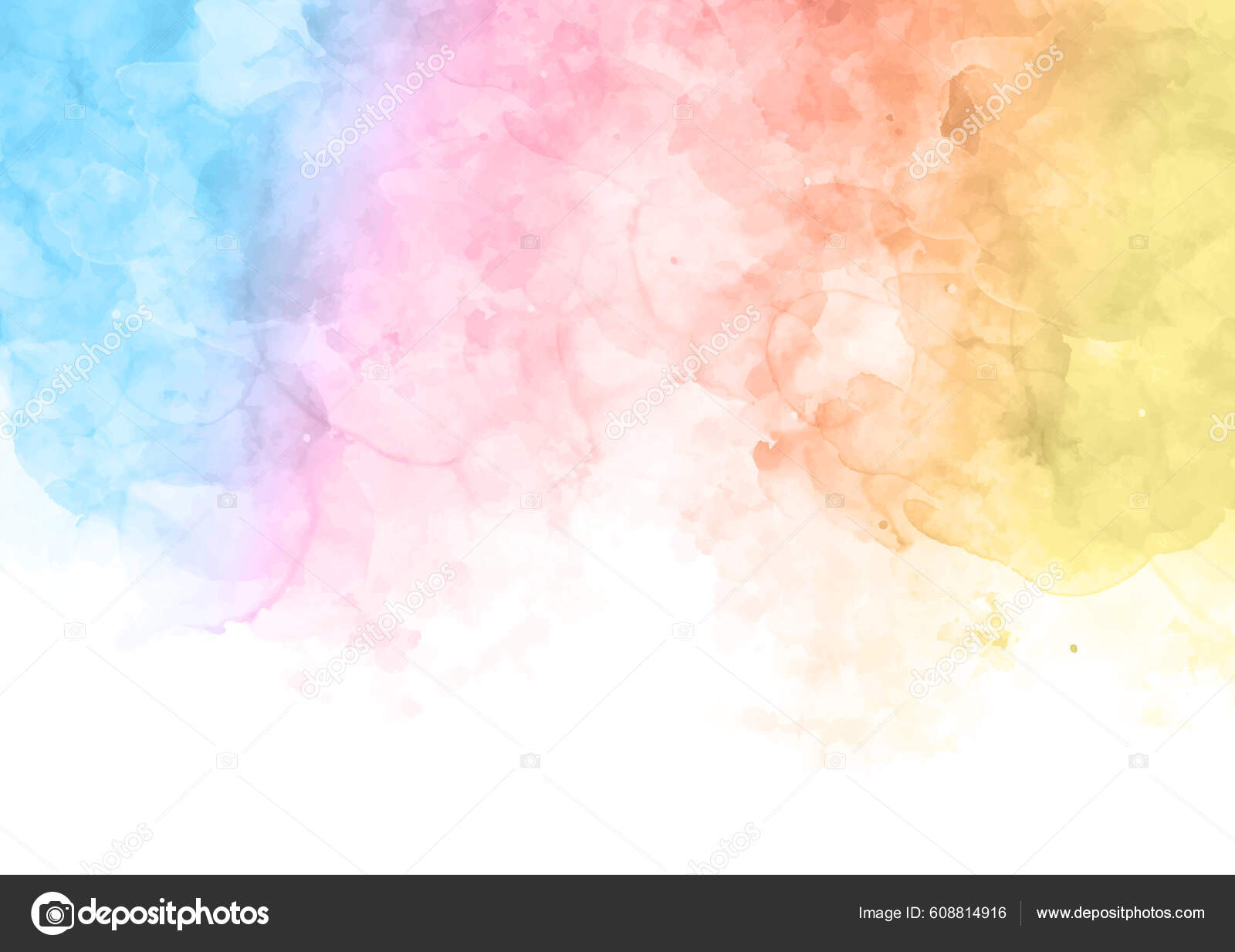Hand Painted Watercolour Background Pastel Colours Stock Illustration ...