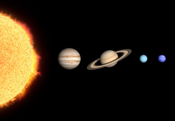 The Gas Planets Jupiter and Saturn Stock Photo by ©Tristan3D 36479503
