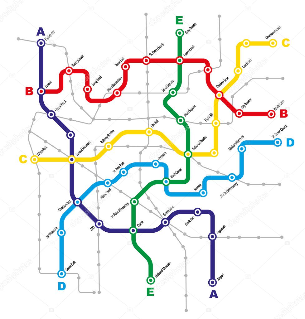 Plan de transporte público de la ciudad vector, gráfico vectorial ...