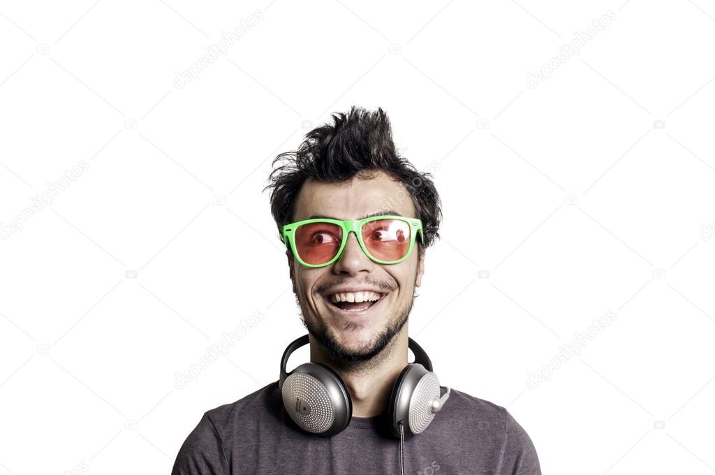 Crazy guy with headphones Stock Photo by ©peus 13346171