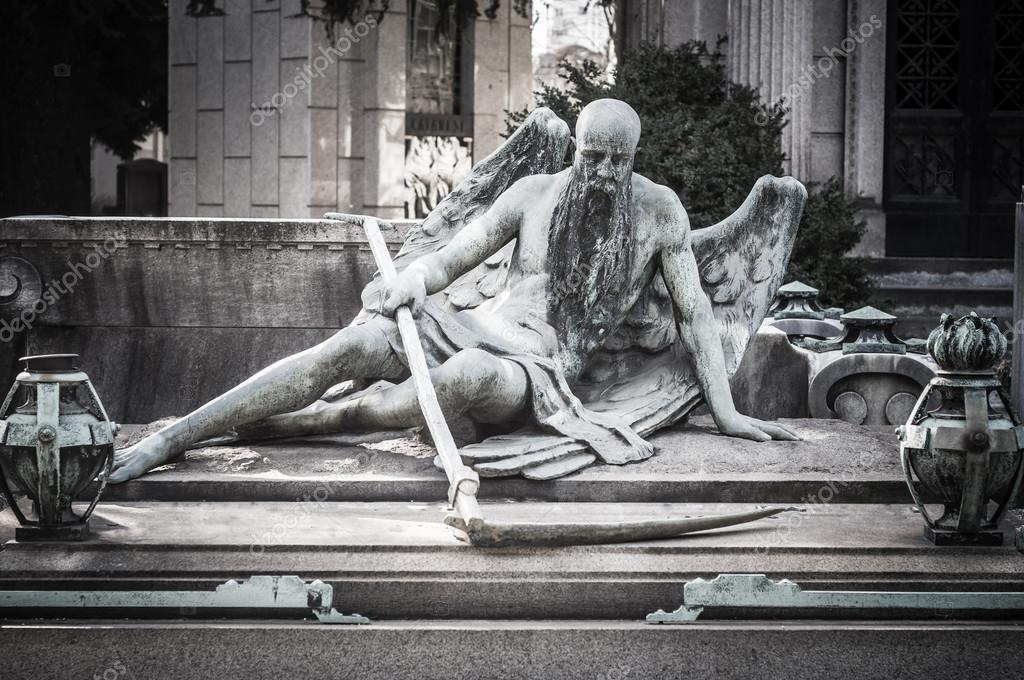 Scary cemetery statue — Stock Photo © peus #34396679