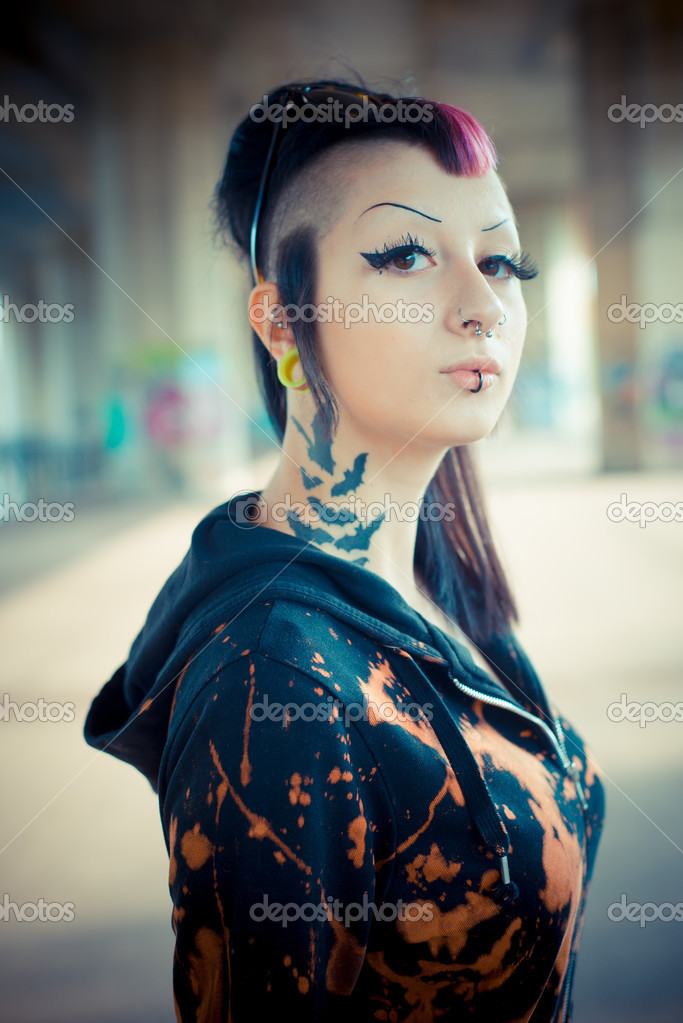 Beautiful punk girl — Stock Photo © peus #44714035