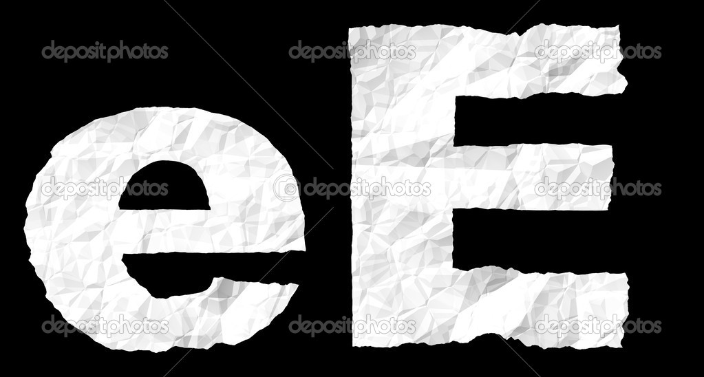 Crumple paper alphabet - E — Stock Photo © myper #12613370