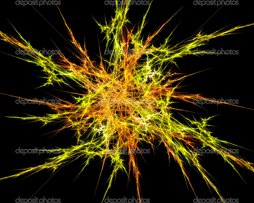 Yellow Lightning Black Background